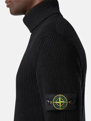 Stone Island Ribbed Wool Turtleneck Pullover
