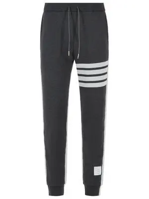 Thom Browne Colorblock 4 Bar' Grey Cotton Pants - Gray