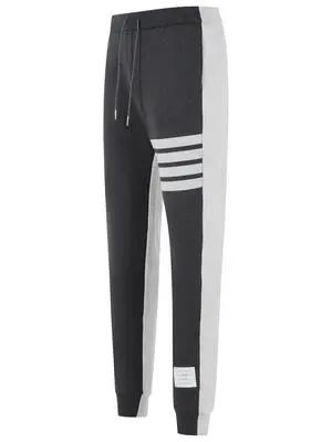 Thom Browne Colorblock 4 Bar' Grey Cotton Pants