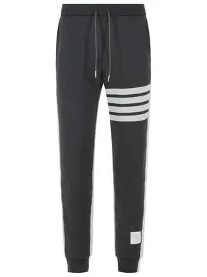 Thom Browne Colorblock 4 Bar' Grey Cotton Pants - Gray