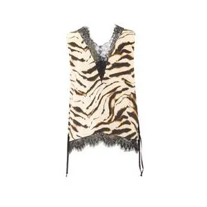 GANNI Printed Satin Top