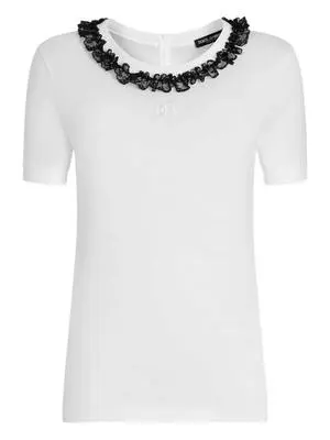 Dolce & Gabbana Ruffled Lace-trim T-shirt