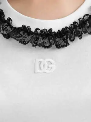 Dolce & Gabbana Ruffled Lace-trim T-shirt