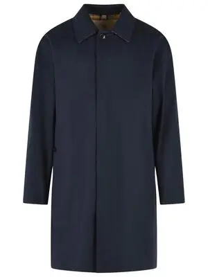 Burberry Camden' Cotton Midi Trench Coat - Blue