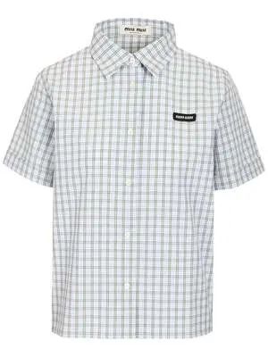 Miu Miu Checked Poplin Shirt - Multicolor