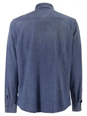 Peserico Lightweight Cotton Denim Shirt With Patch Pockets