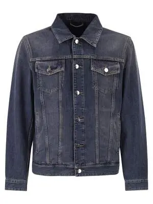 Peserico Cotton Denim Jacket With Vintage Wash And Tailored Details - Multicolor
