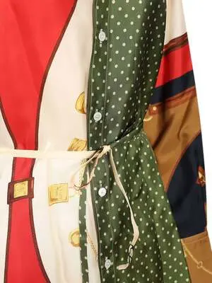 Celine Loose-fitting Shirt In Printed Silk Twill