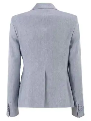 Tagliatore Double-breasted Linen And Cotton Stretch Blazer