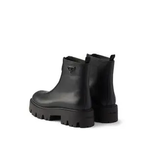 Prada Leather Lug Sole Booties