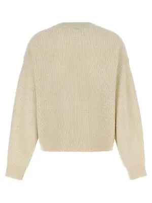 Brunello Cucinelli Cashmere Blend Sequin Appliqué Sweater - White
