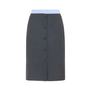 Prada Wool Midi Skirt - Blue