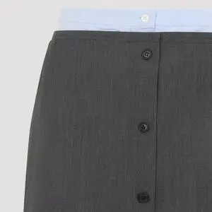 Prada Wool Midi Skirt - Blue