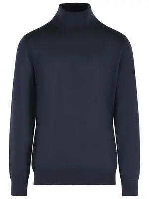 Zegna Cashmere And Silk Turtleneck Sweater - Blue