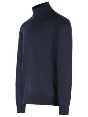 Zegna Cashmere And Silk Turtleneck Sweater - Blue