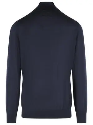 Zegna Cashmere And Silk Turtleneck Sweater - Blue