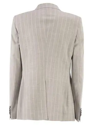 Tagliatore Double-breasted Pinstripe Blazer - Cream