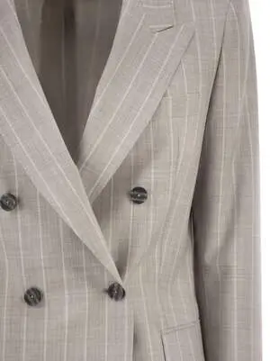 Tagliatore Double-breasted Pinstripe Blazer - Cream