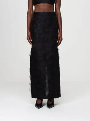 Max Mara Long Silk Jacquard Skirt - Black