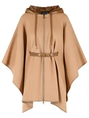Moncler Beige Virgin Wool Blend Cape - Cream