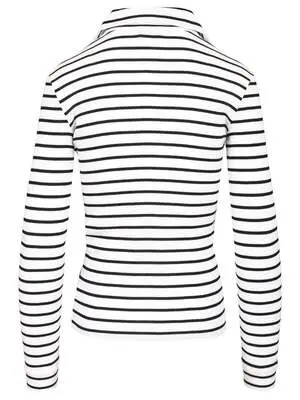 Celine Striped Silk Jersey Polo Shirt