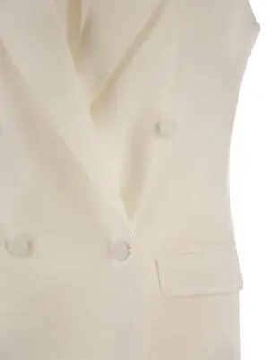 Tagliatore Double-breasted Linen Waistcoat - White