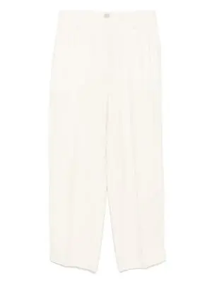 TOTEME Double-pleat Straight Trousers - Cream