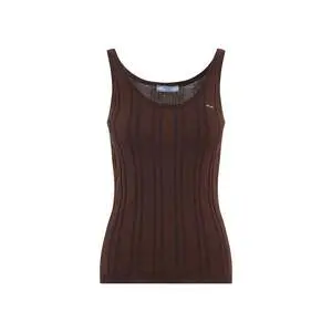 Prada Ribbed Knit Tank Top - Brown