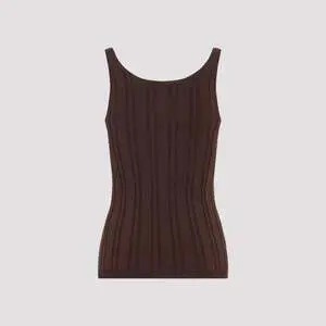 Prada Ribbed Knit Tank Top - Brown