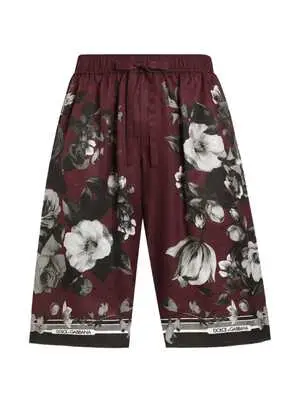 Dolce & Gabbana Vanity Twill Trousers With Peony Foliage Print - Multicolor