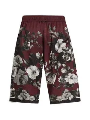 Dolce & Gabbana Peony Foliage Print Vanity Twill Trousers - Multicolor