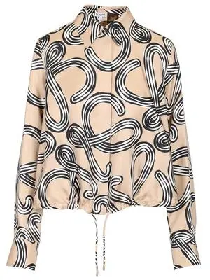 Loewe Loewe Paula's Ibiza Women Silk Balloon Shirt Cream