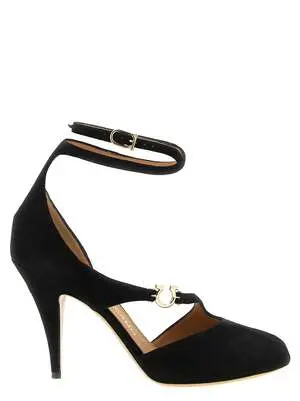 FERRAGAMO Molly Suede Sandals - Black