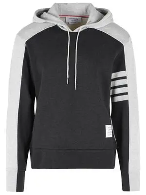 Thom Browne Colorblock 4 Bar' Grey Cotton Sweatshirt - Gray