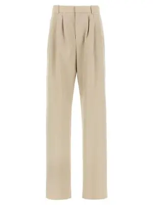 Saint Laurent Pleat Pants - Cream