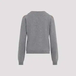 Prada Argyle V-neck Sweater - Gray