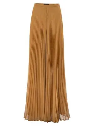 Max Mara Mxegrembo Pleated Wide-leg Georgette Trousers - Multicolor