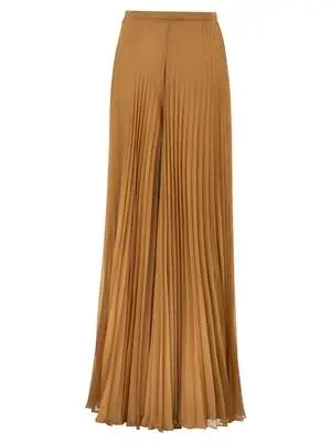Max Mara Mxegrembo Pleated Wide-leg Georgette Trousers - Multicolor