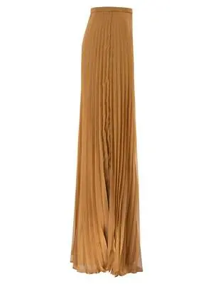 Max Mara Mxegrembo Pleated Wide-leg Georgette Trousers - Multicolor