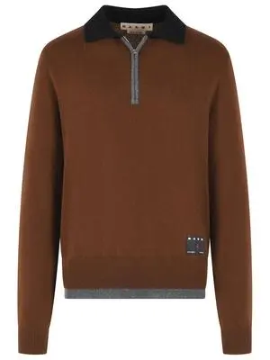 Marni Cashmere Polo Shirt - Brown