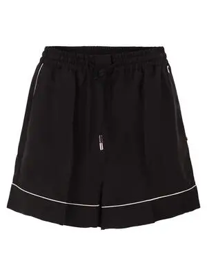 Sportmax Spxcrespo Viscose Drawstring Shorts With Contrast Detailing - Black