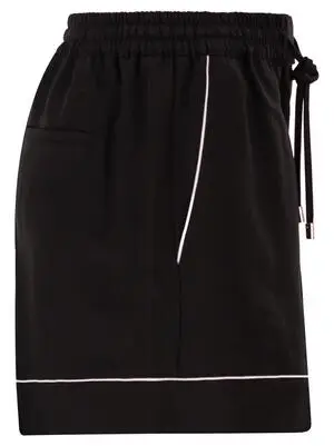 Sportmax Spxcrespo Viscose Drawstring Shorts With Contrast Detailing