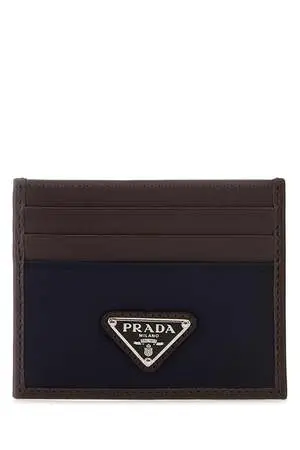 Prada Dark Leather Card Holder - Brown