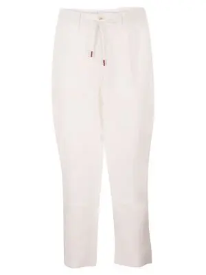 Kiton Tailored Linen Drawstring Trousers