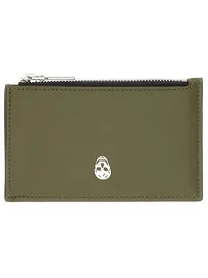 Alexander McQueen Card Holder Skull - Brown