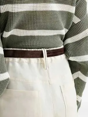 Brunello Cucinelli Belted Trousers - White