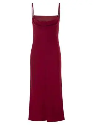 Max Mara Long Dress With Draped Neckline - Red