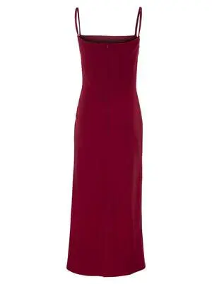 Max Mara Long Dress With Draped Neckline - Red