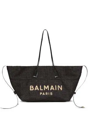 Balmain Track Rafia Tote - Multicolor
