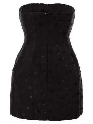 Sportmax Flocked Silk Bustier Mini Dress